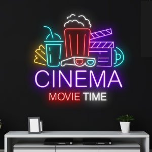 Custom Cinema Movie Time Neon Light, Movie Theater Led Sign, Cinema ...