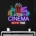 Custom Cinema Movie Time Neon Light Movie Theater Led Sign - Etsy
