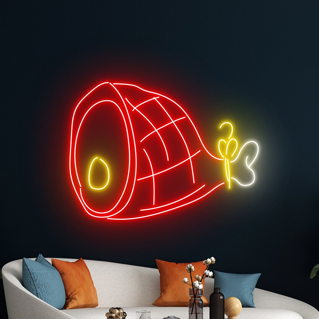Ham Neon Light, Ham Meat Neon Sign, Gammon Ham Led Light, Custom Jambon ...