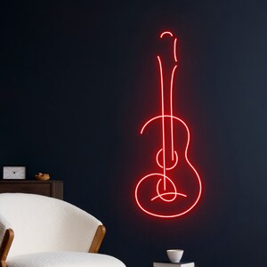Custom Guitar Led Sign, Guitarist Neon Light, Music Instrument Neon ...