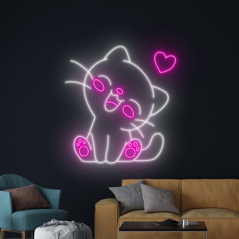 Funny Cat Led Sign, Cat Led Light, Cat Neon Sign, Cat Neon Light, Pet ...