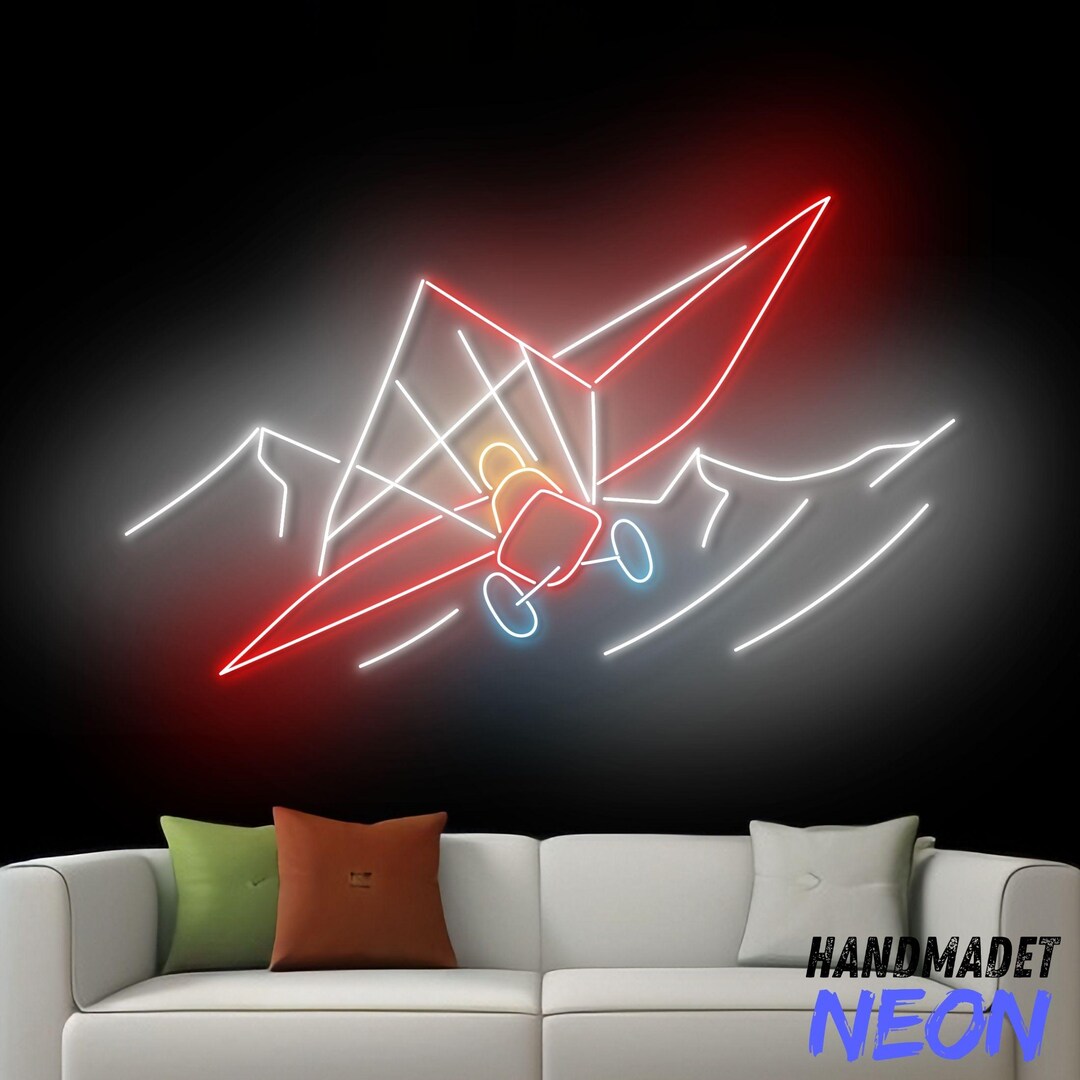 Hang Gliding Neon Sign, Hang Gliding Led Sign, Hang Glider Neon Light ...
