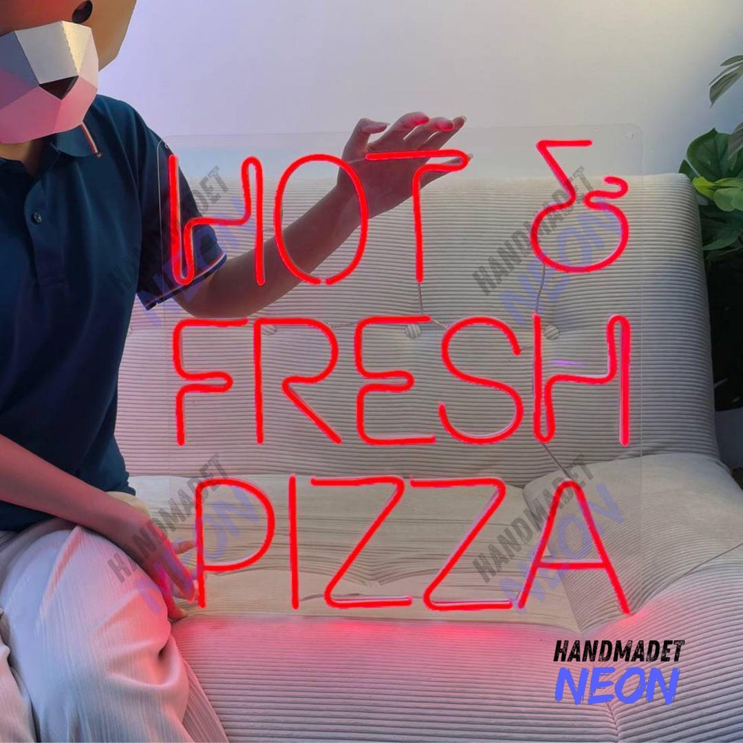 Hot and Fresh Pizza Neon Sign, Pizza Led Sign, Italian Pizza Neon Light ...