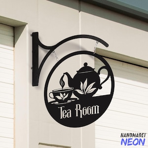 Personalized Tea Room Hanging Sign, Tea Shop Outdoor Hanging Sign, Tea ...