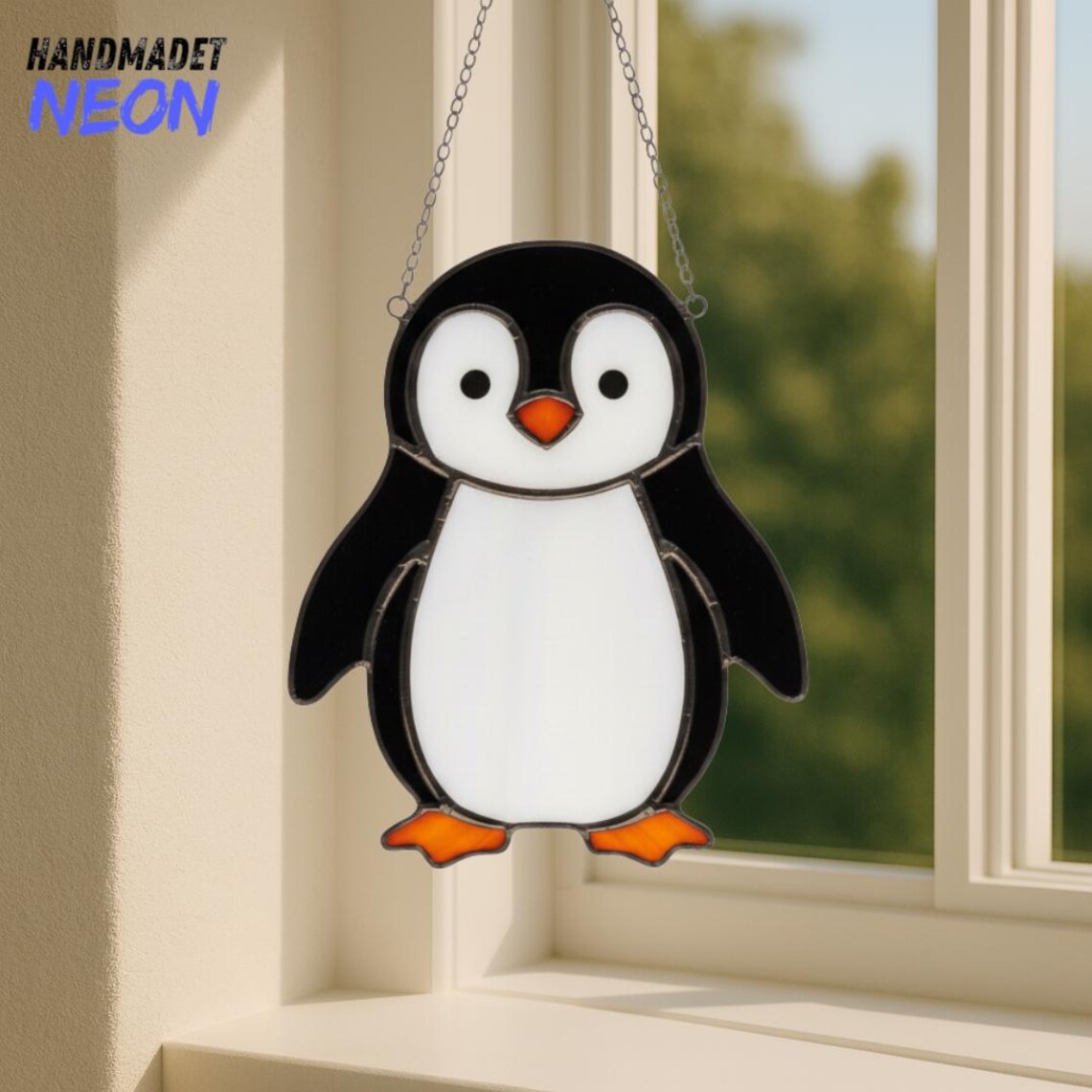 Penguin Stained Glass Suncatcher: Penguin Window Hanging, Animal ...