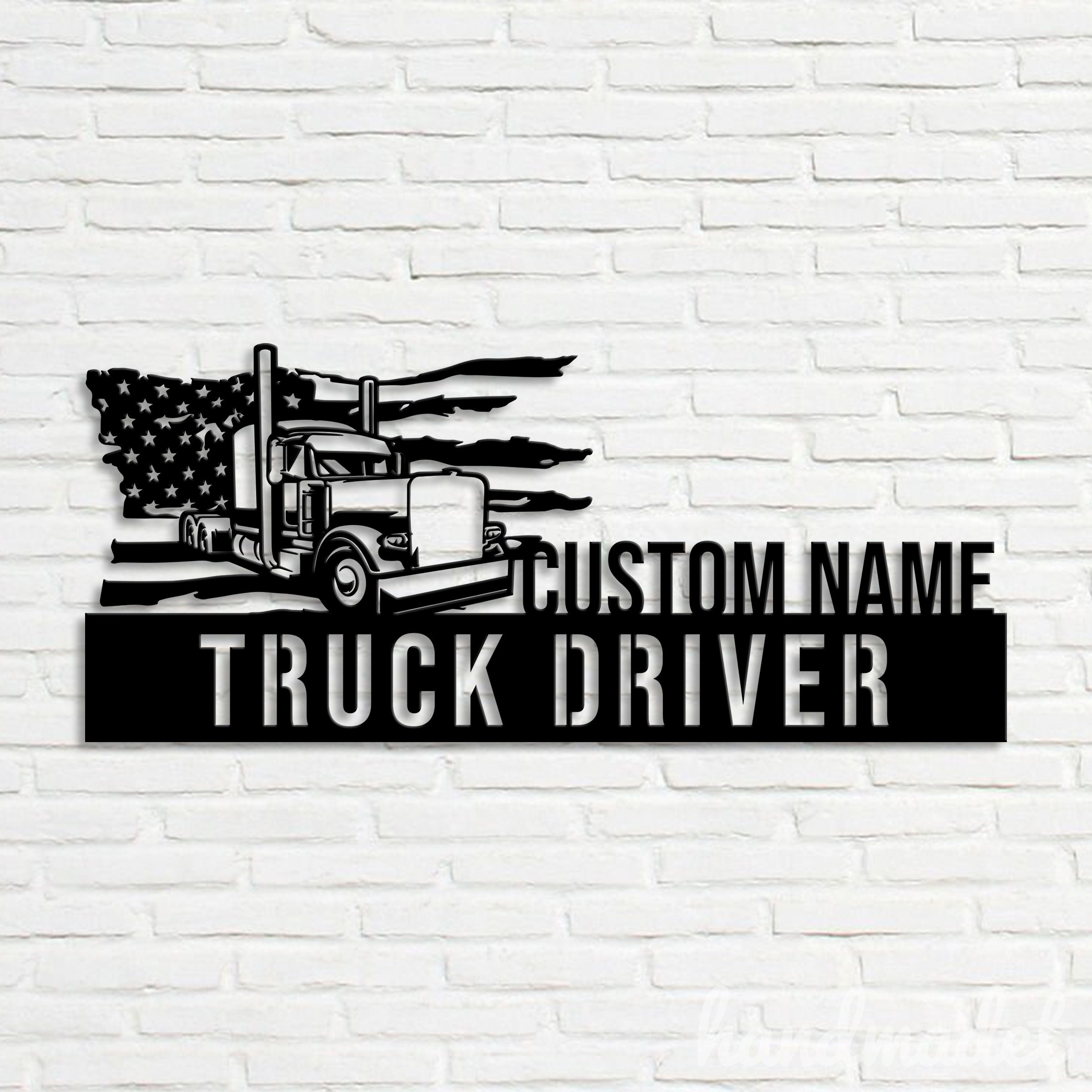 Custom Truck Driver Desk Name Plate, Truck Driver Metal Nameplate for ...