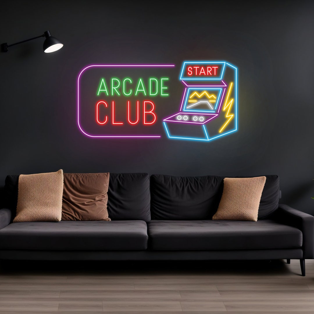 Arcade Club Neon Sign, Arcade Club Led Sign, Wall Decor, Game Room Led ...
