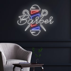 Barber Shop Led Sign, Barber Shop Neon Sign, Wall Decor, Barber Shop ...
