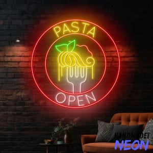 Pasta Open Neon Sign, Italian Cuisine Led Sign, Spaghetti Led Light ...