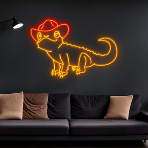Cowboy Lizard Neon Sign, Cowboy Lizard Led Signs, Cowboy Lizard Led ...