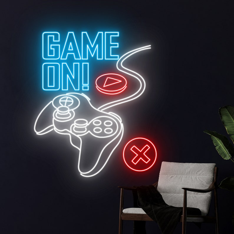 Arcade Game on Machine Neon Sign, Game Machine Led Sign, Arcade Led ...