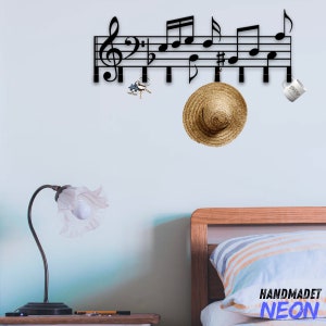 Custom Musical Notes Coat Rack Wall Hanger, Music Metal Wall Hooks ...
