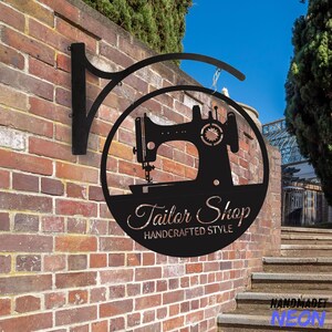 Personalized Tailor Shop Hanging Sign, Sewing Machine Outdoor Hanging ...