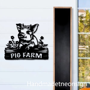 Personalized Pig Farm House Number, Raise Pig Home Number Metal Wall ...