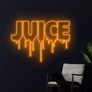 Juice Dripping Neon Sign, Juice LED Light, Juice Fruit Neon Light, Bar ...