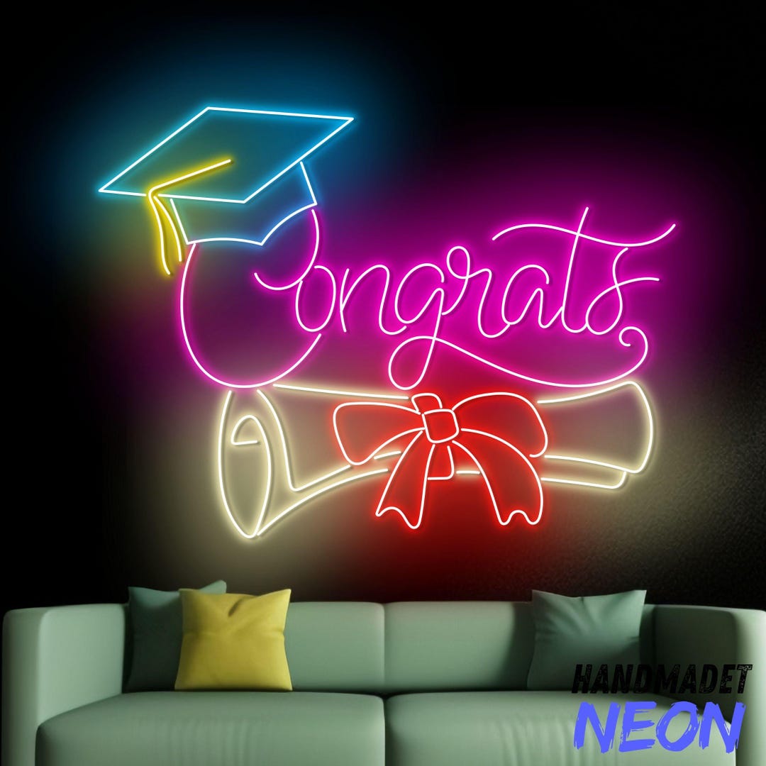 Congrats Neon Sign, Congratulation Led Sign, Graduate Led Light, Neon ...