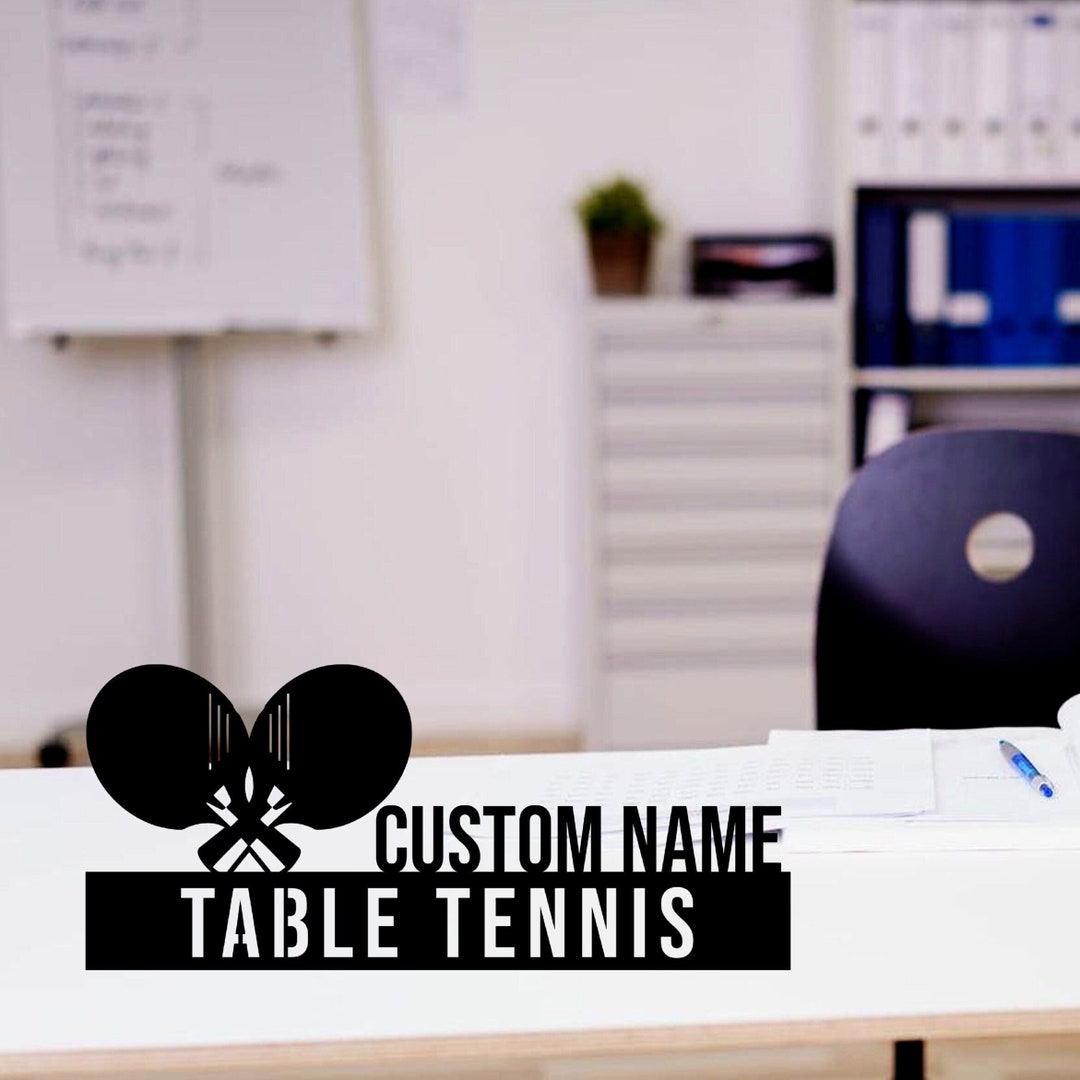 Custom Table Tennis Desk Name Plate, Table Tennis Metal Nameplate for ...