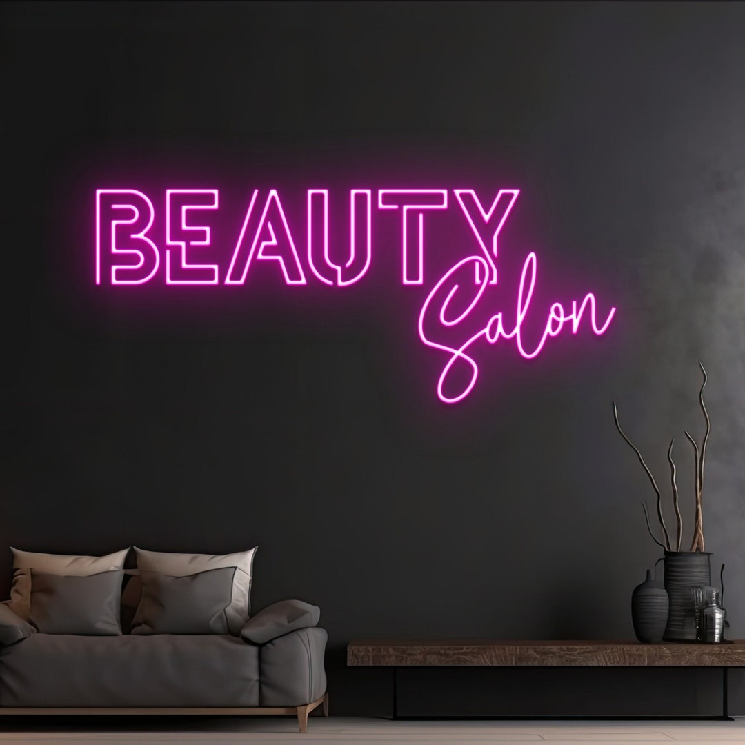 Custom Beauty Salon Neon Light, Personalized Shop Name Neon Sign ...