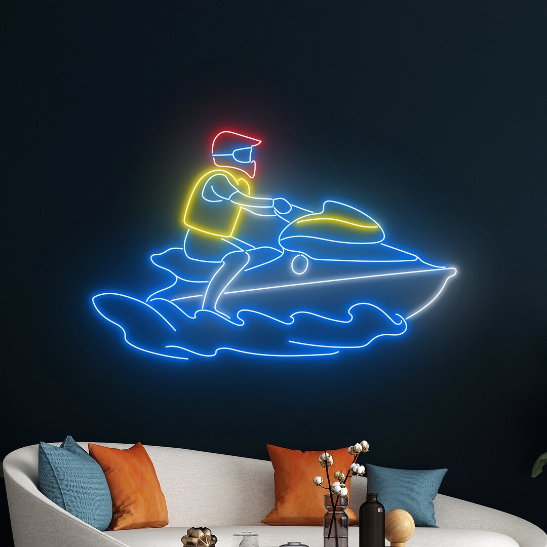 Jet Water Ski Scooter Neon Sign, Jet Water Ski Scooter Led Sign, Beach ...