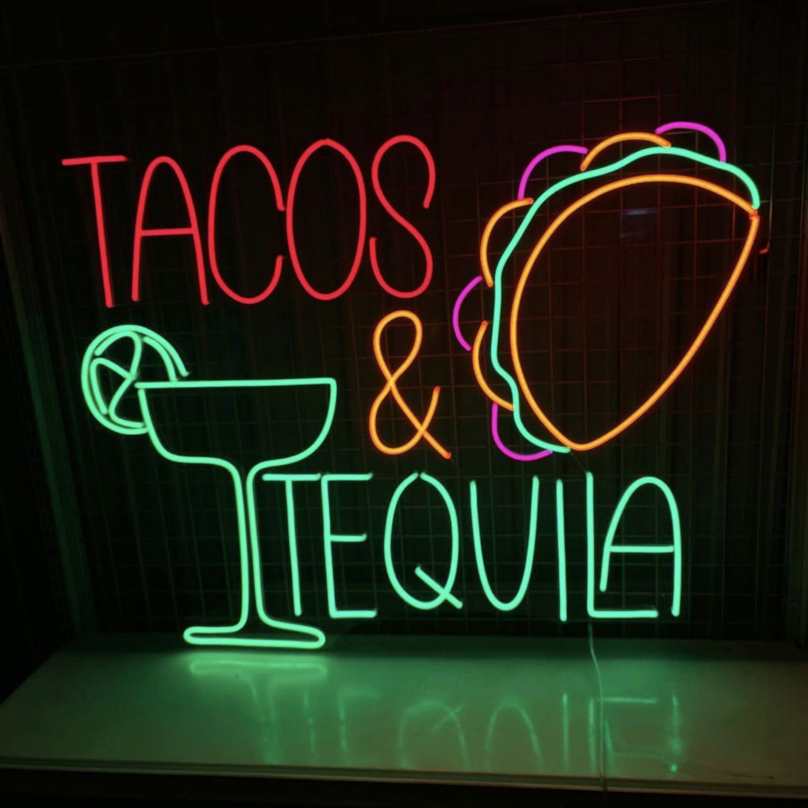 Tacos & Tequila Neon Sign, Tequila Tacos LED Light, Tacos Tequila Neon ...
