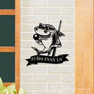 Personalized Billiards Number Metal Sign | Custom Billiards Address ...