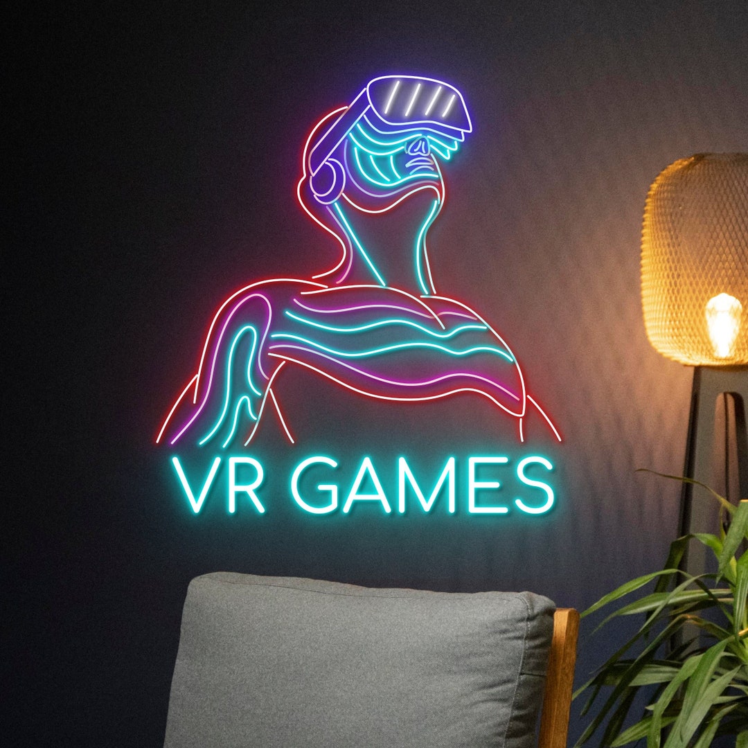 Custom VR Games Neon Sign, Virtual Reality Led Sign, Game Player Led ...