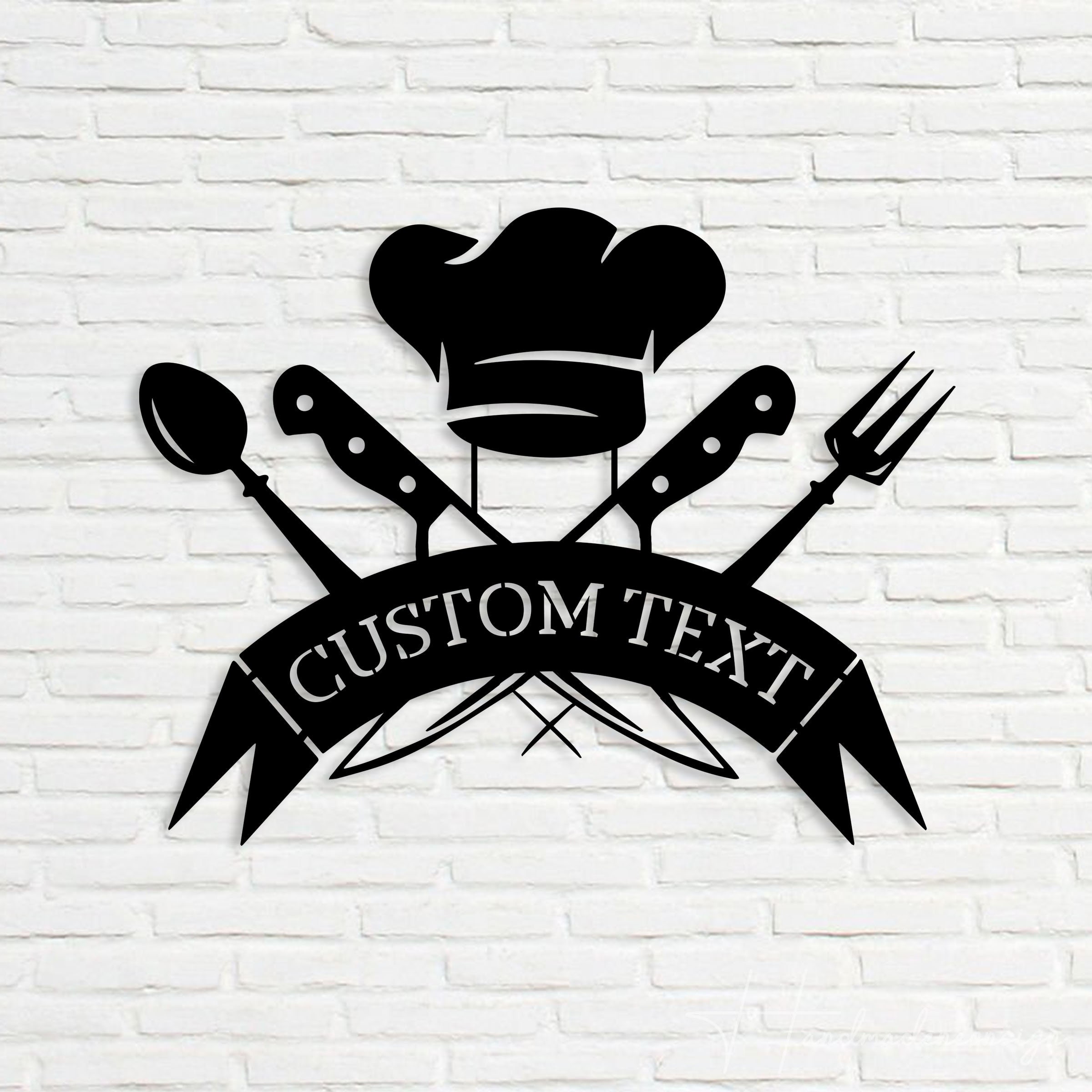 Custom Master Chef Metal Wall Art LED Light - Personalized Chef Hat ...