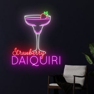 Strawberry Daiquiri Led Sign, Strawberry Daiquiri Neon Light, Daiquiri ...