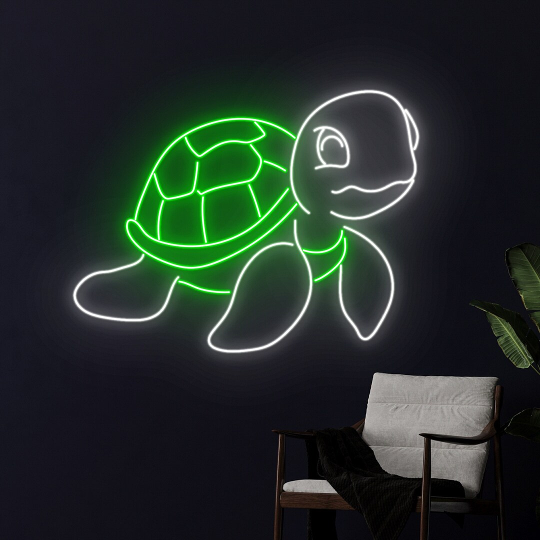 Sea Turtle Neon Sign, Marine Turtle Led Sign, Ocean Turtle Led Light ...