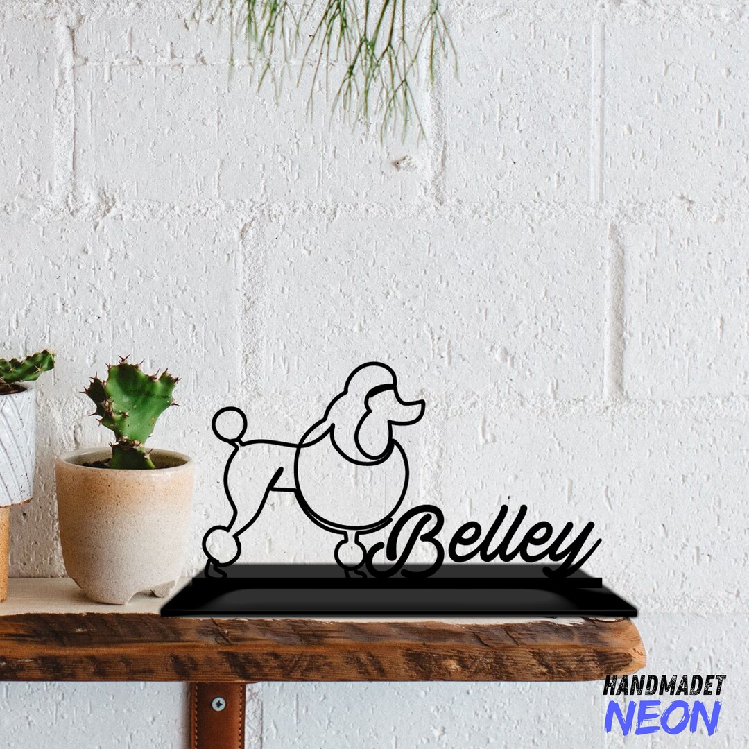 Custom Poodle Dog Table Decor, Poodle Dog Metal Shelf Decor Home ...