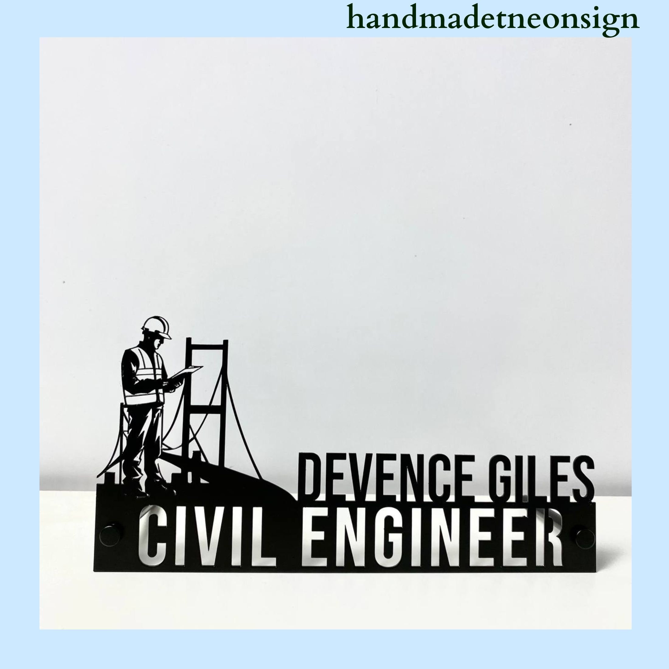 Custom Civil Engineer Metal Desk Name Plate, Engineer Metal Job Name ...