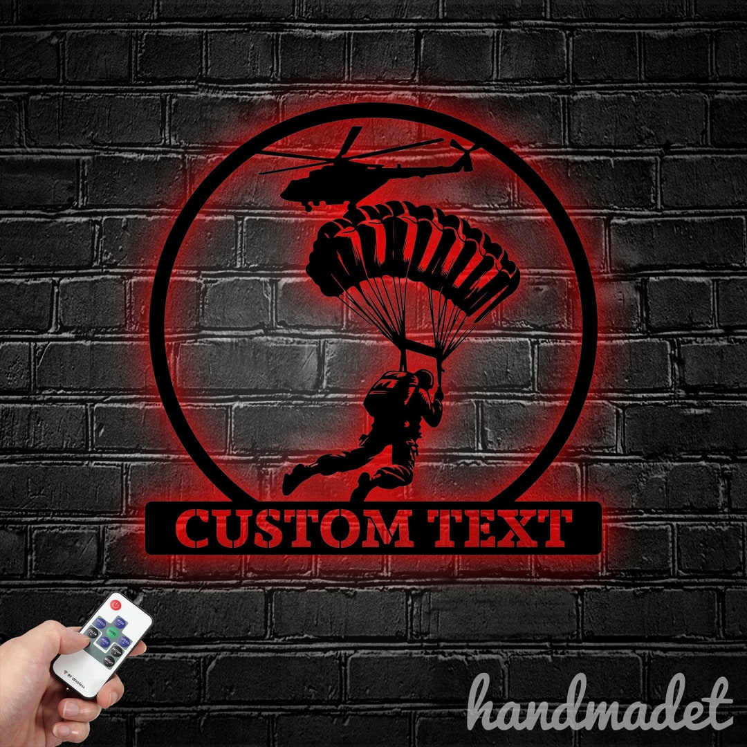 Custom Skydiving Metal Wall Art LED Light, Skydiving Metal Sign ...