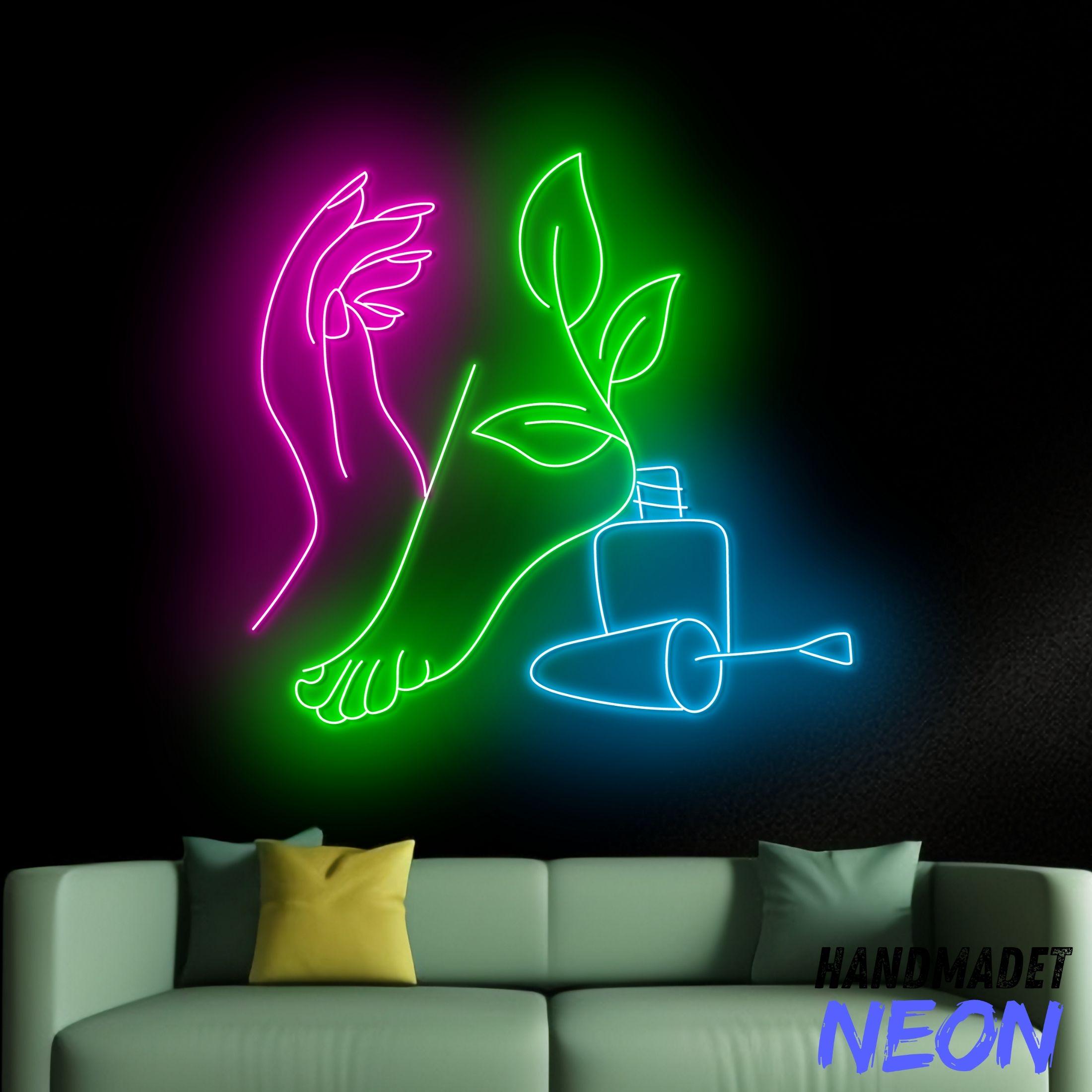 Nails Spa Neon Sign, Manicure & Pedicure Led Sign, Nails Salon Neon ...