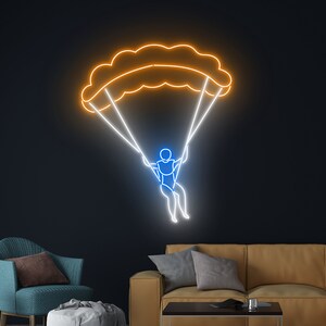 Parachute Skydiving Neon Sign, Parachute Skydiving Led Sign, Skydiving ...