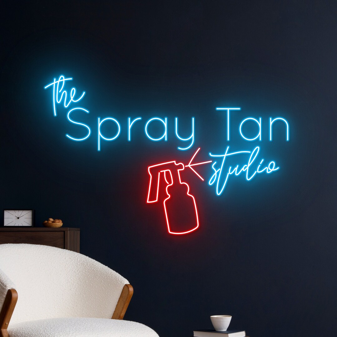 The Spray Tan Studio Led Sign, Spray Tan Neon Light, Spray Tanning Neon ...