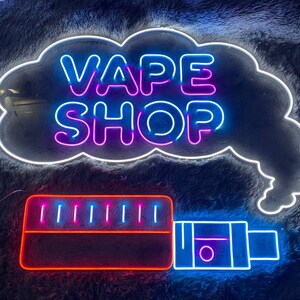 Vape Shop Neon Sign | Smoke Shop LED Decor | Bar Pub Party Man Cave ...