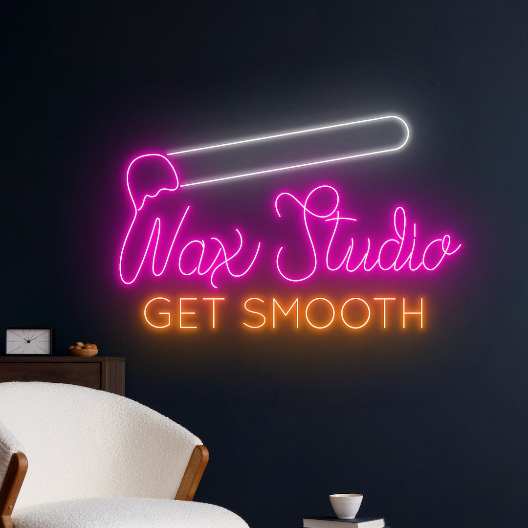 Wax Studio Get Smooth Neon Light, Waxing Neon Sign, Wax Studio Led ...