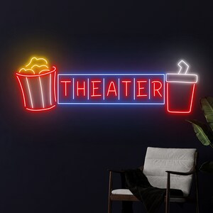 Theater Neon Sign, Cinema Movie Neon Sign, Movie Theater Led Light ...
