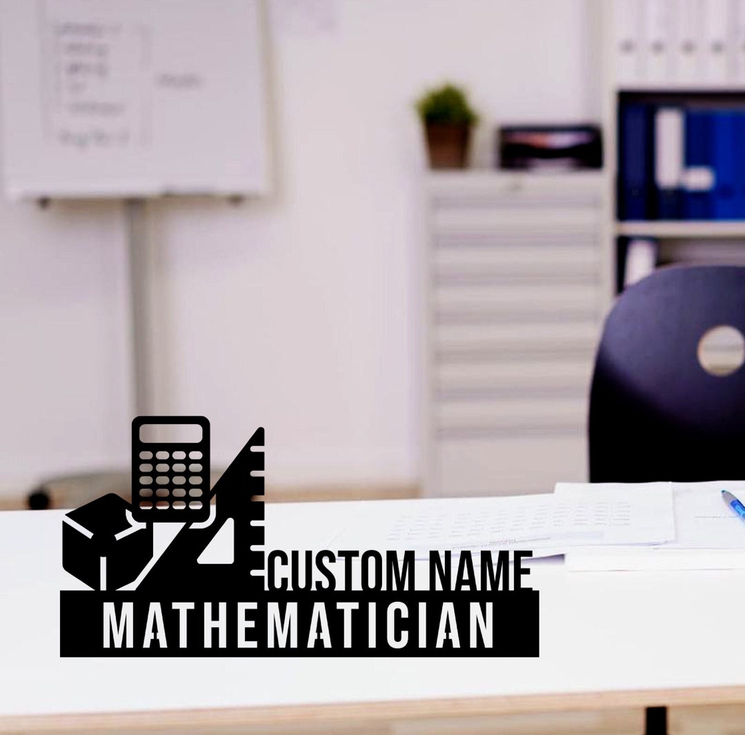 Custom Mathematician Desk Name Plate, Mathematician Metal Nameplate for ...