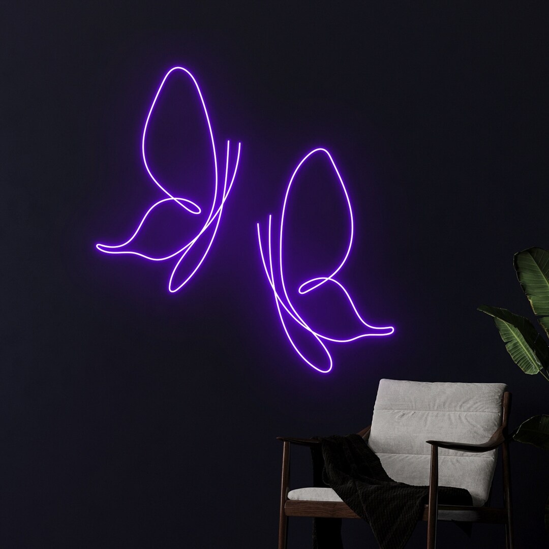 Butterflies Neon Sign, Butterfly LED Light, Fairy Wings Neon Light ...