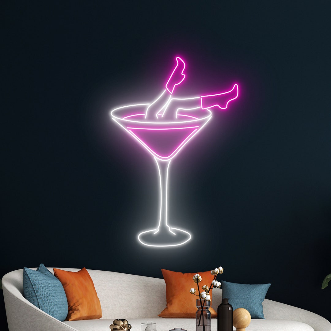 Cowgirl Boots Martini Cocktail Neon Sign, Cowgirl Boots Neon Light ...