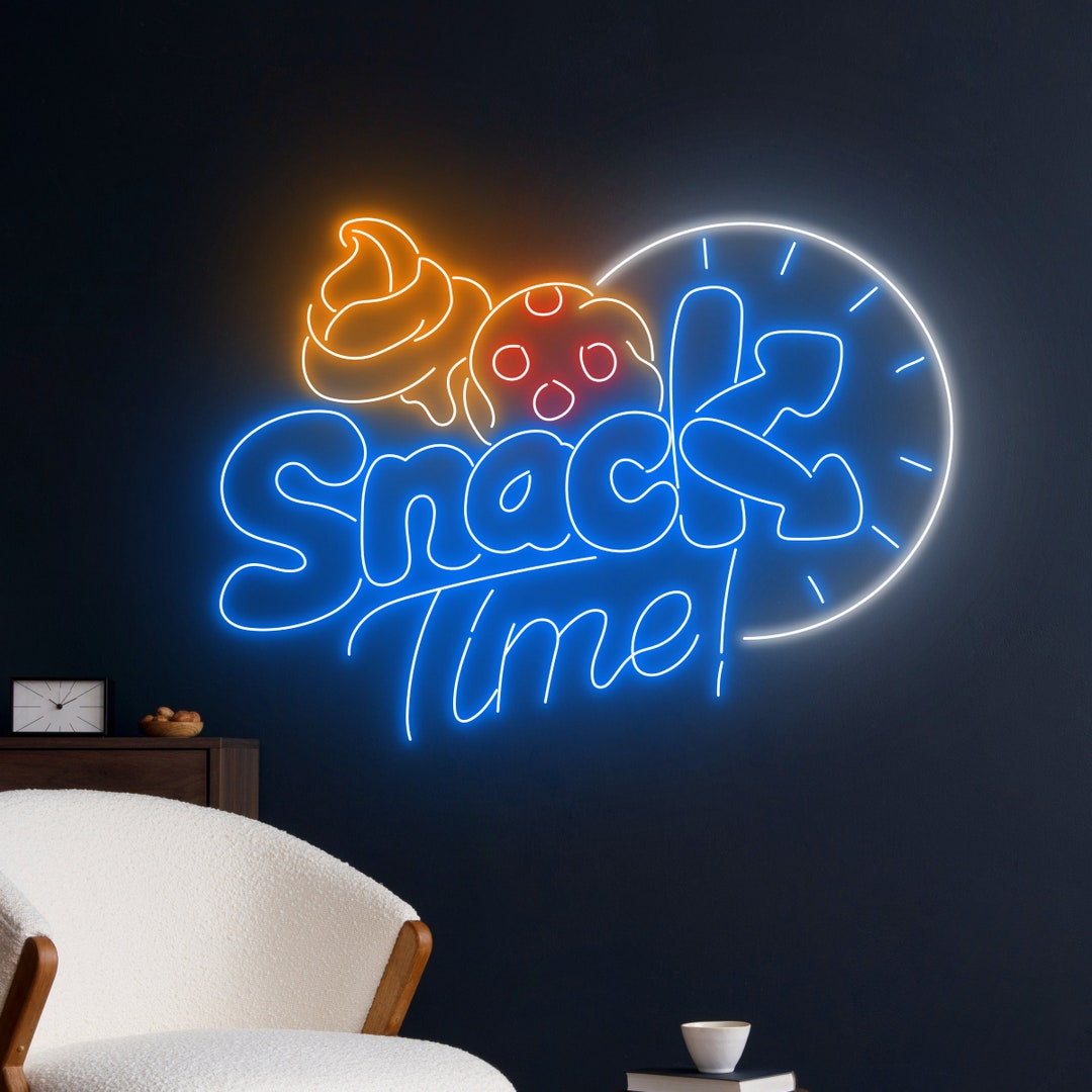 Snack Time Neon Sign, Cookies Ice Cream Neon Sign, Cookies Bakery Led ...