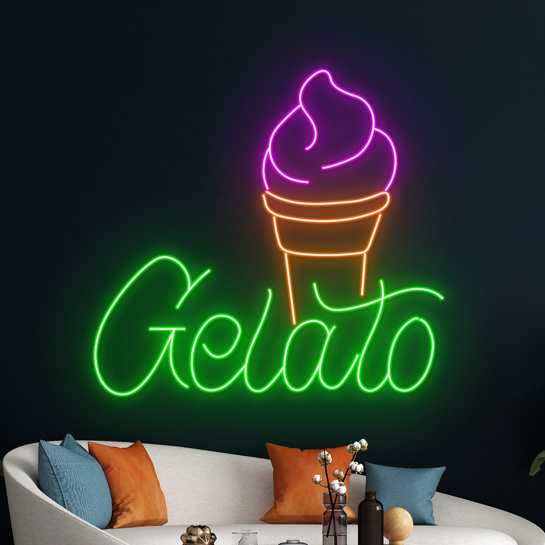 Gelato Neon Sign, Gelato Led Lights, Gelato Neon Lights, Custom Neon ...