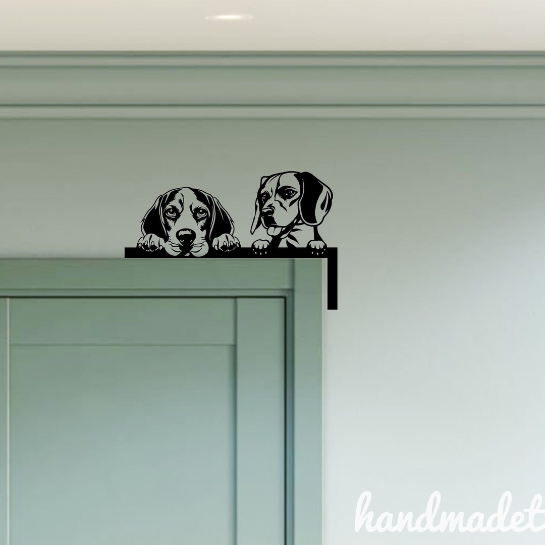 Personalized Beagle Door Corner Sign, Beagle Dog Metal Door Topper ...