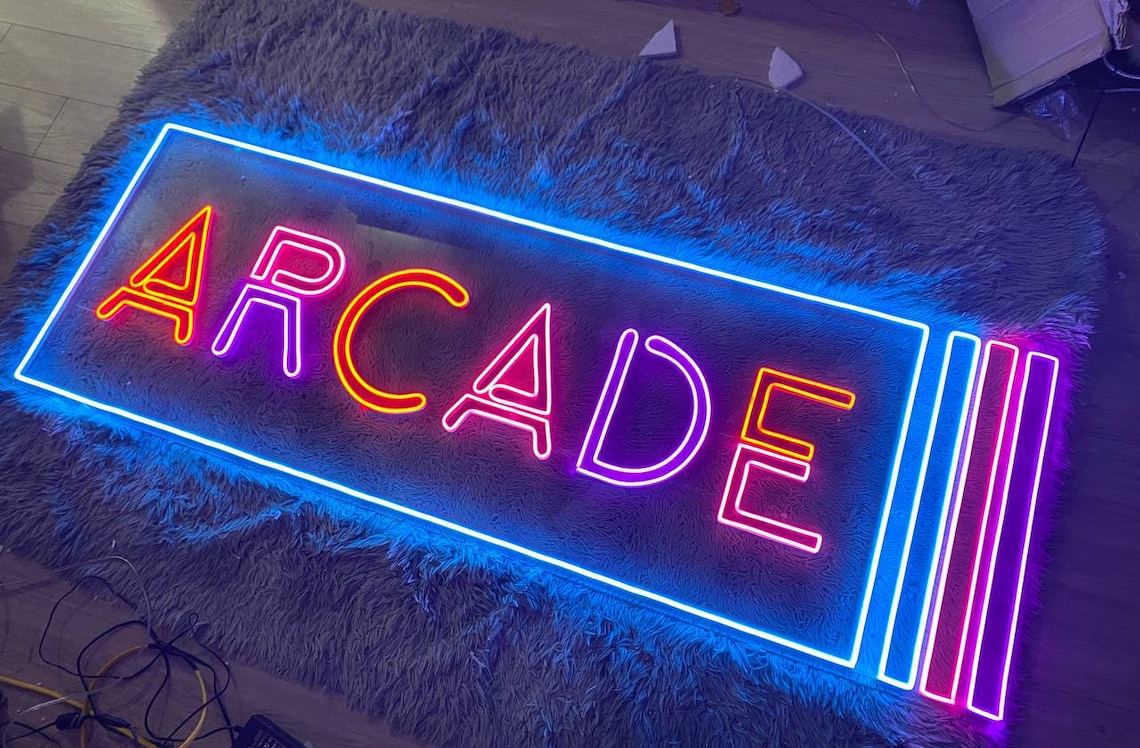New Arcade Led Sign, Arcade Neon Sign, Wall Decor, Game Room Neon Sign ...
