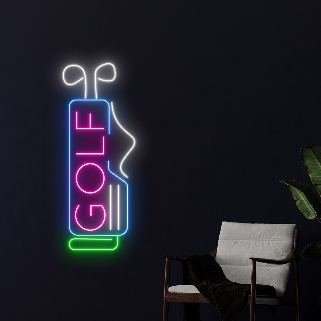 Golf Neon Sign, Golfer LED Light, Golfing LED Sign, Golf Ball Neon Led ...