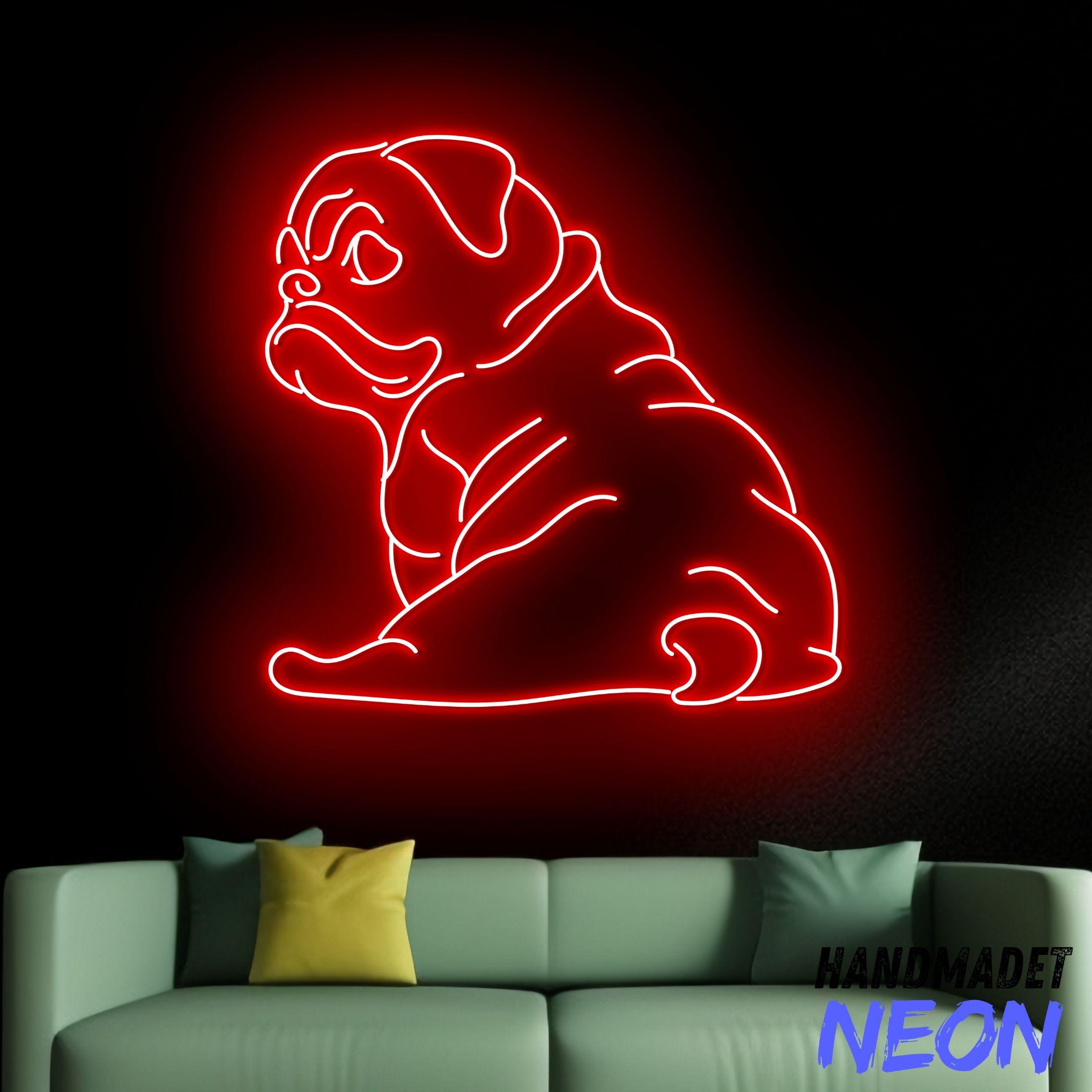 Cute Pug Dog Neon Sign, Pug Dog Led Sign, Pug Dog Lover Neon Light, Pug ...