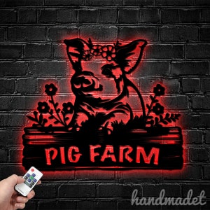 Personalized Pig Farm House Number, Raise Pig Home Number Metal Wall ...