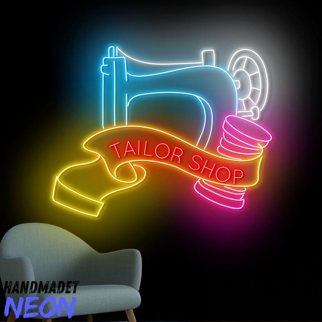 Tailor Shop Neon Sign, Sewing Machine Led Sign, Tailor Led Light ...