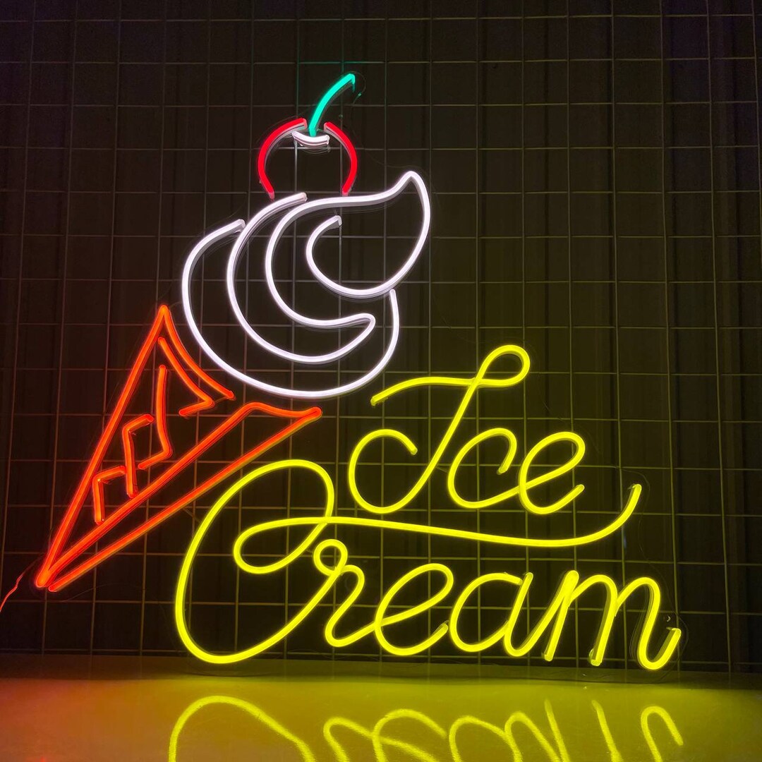 Ice Cream Neon Sign, Ice Cream Led Sign, Ice Cream Led Sign, Custom ...
